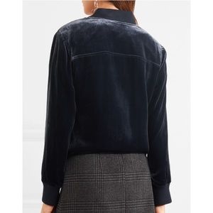 J. Crew | Jackets & Coats | J Crew Midnight Navy Velvet Bomber Jacket ...